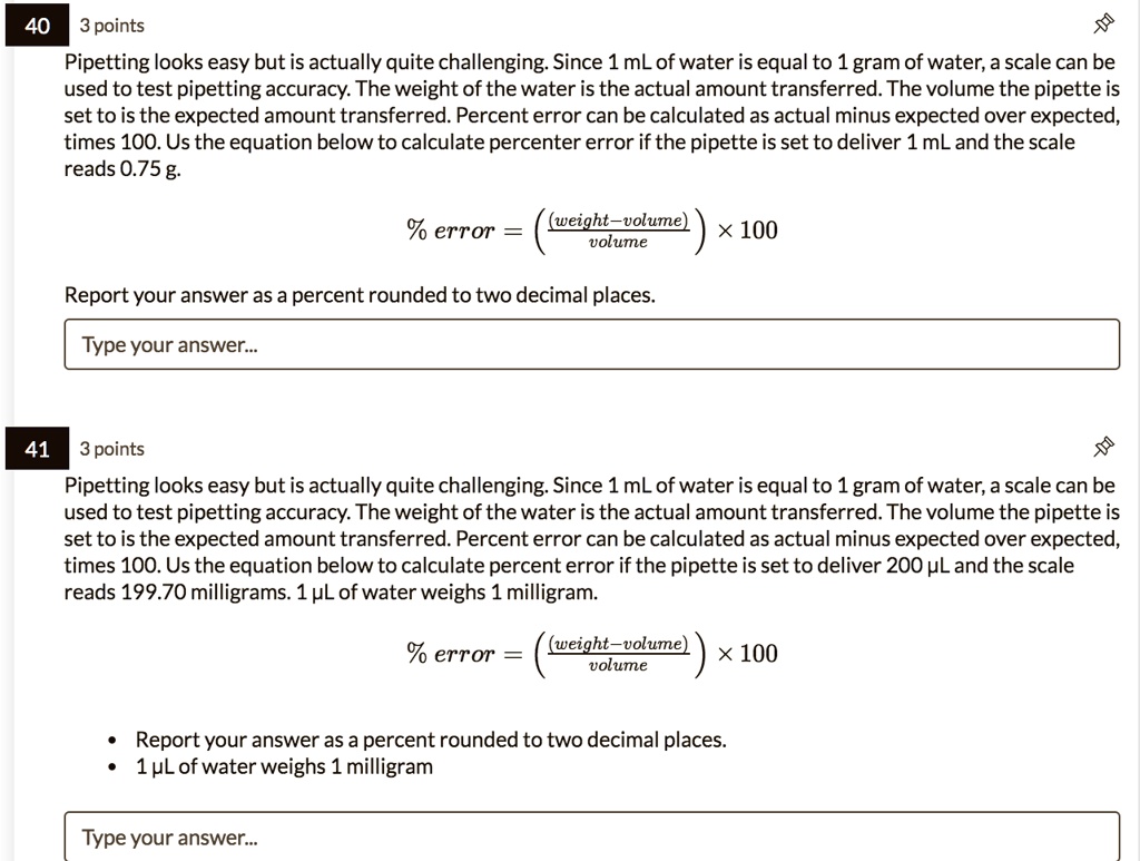 40 points pipetting looks easy but is actually quite challenging since ...
