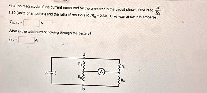 find the magnitude of the current measured by the ammeter in the circuit shown if the ratio 150 ...