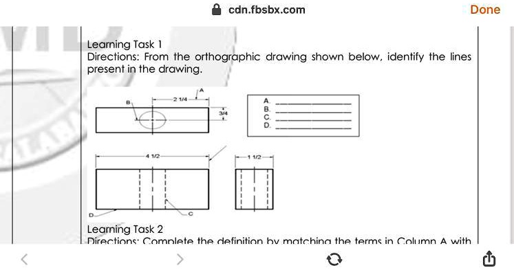 SOLVED: Learning Task 1 Directions: From the orthographic drawing shown ... SOLVED: Learning Task 1 Directions: From the orthographic drawing shown ...