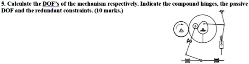 5. Calculate the DOF's of the mechanism respectively. Indicate the ...