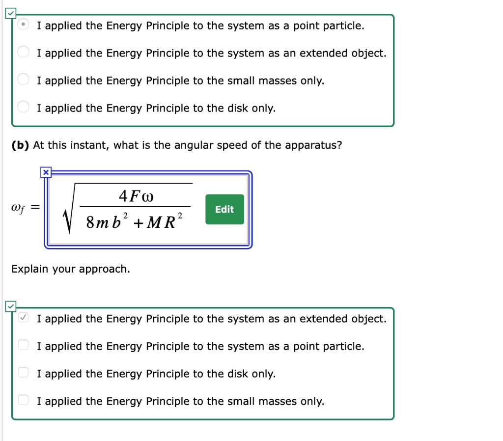 applied the energy principle to the system as point particle applied the energy principle to the ...