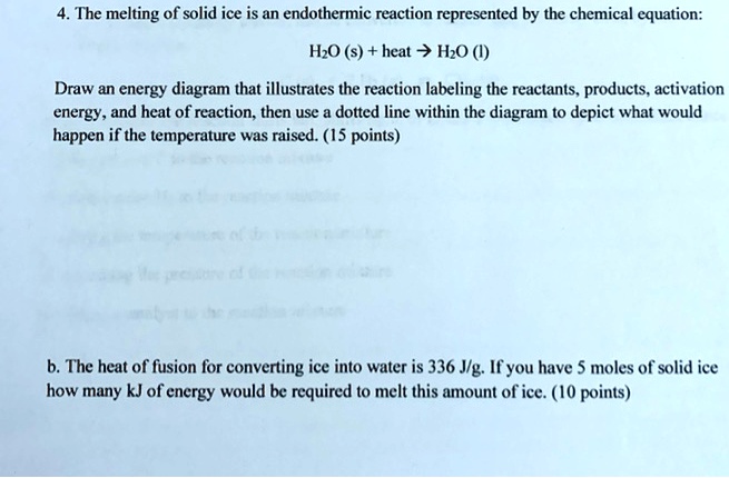 SOLVED: The melting of solid ice is an endothermic reaction represented ...