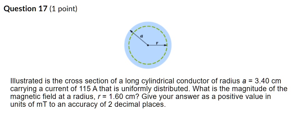 SOLVED: Illustrated is the cross section of a long cylindrical ...