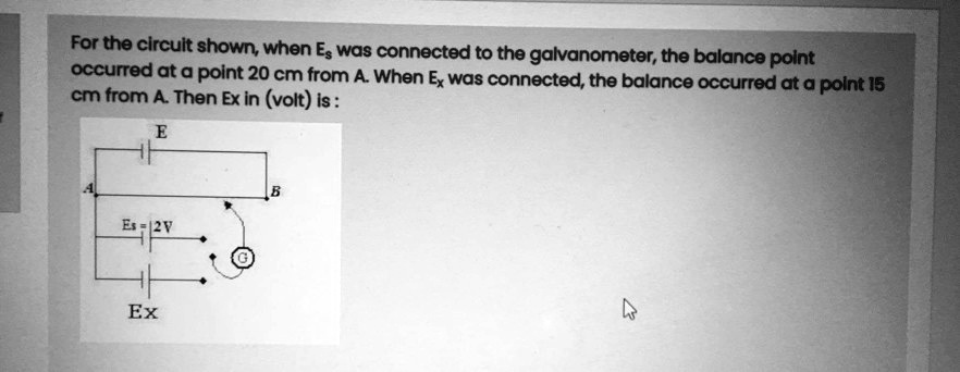 SOLVED: For the circult shown when E, was connected to the galvanometer ...
