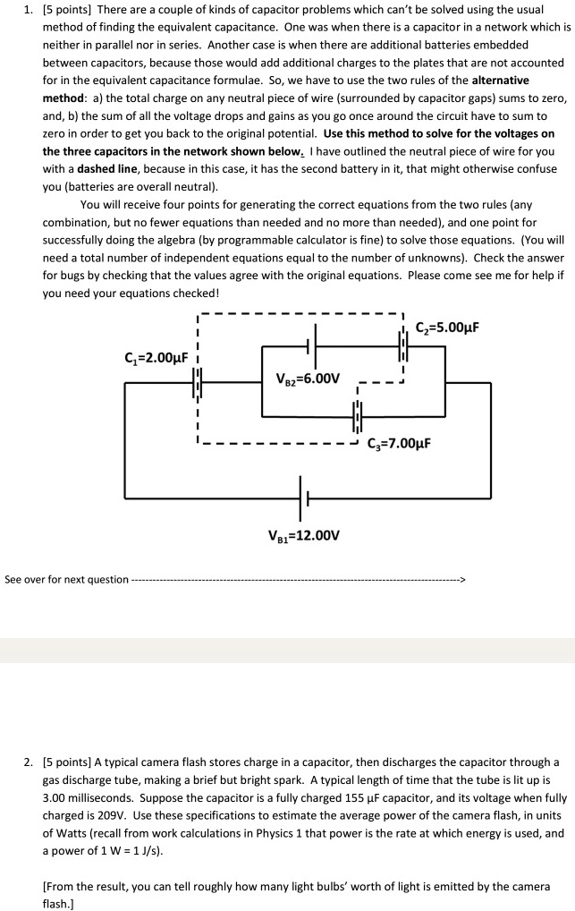 SOLVED: [5 points] There are coupl of kinds of capacitor problems which ...