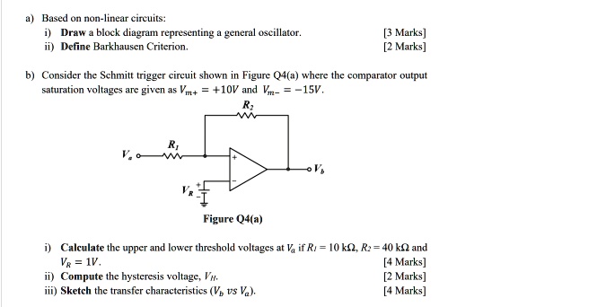 SOLVED: a) Based on non-linear circuits: i) Draw a block diagram representing a general ...