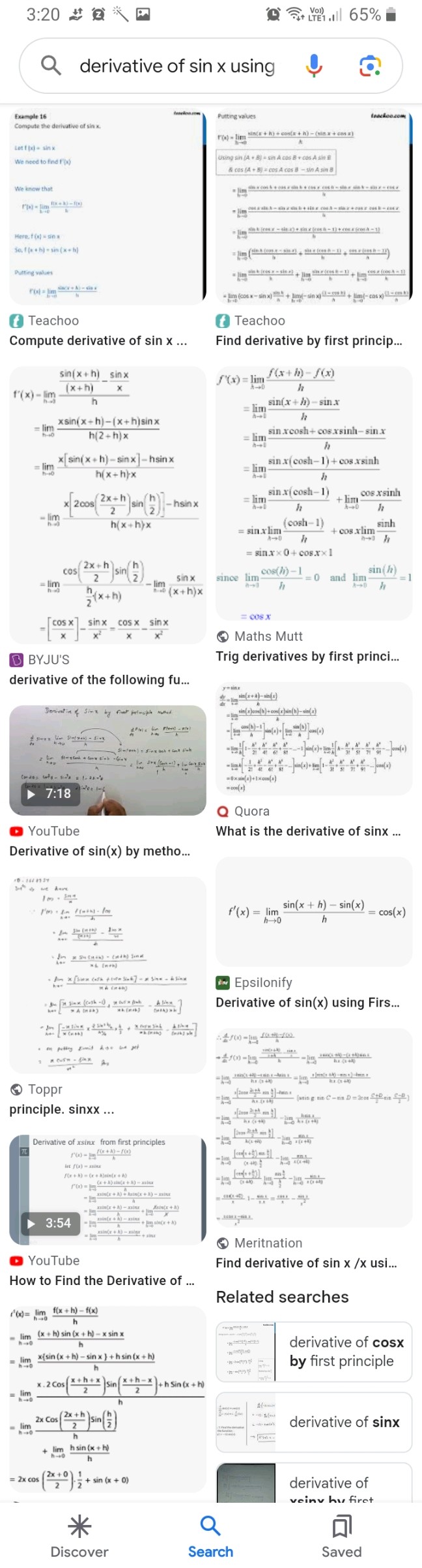 SOLVED: Q derivative of sin x using Example 16 Putting vaives 3|l| Compute the derivative of sin ...
