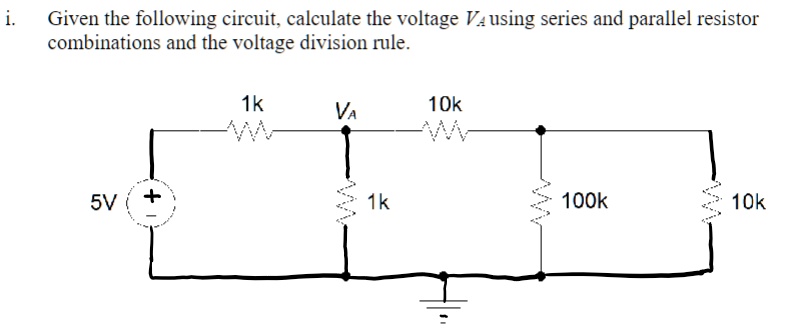SOLVED: Given the following circuit. calculate the voltage V using series and parallel resistor ...
