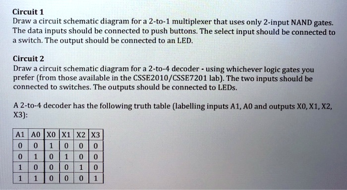 Solved Circuit 1 Draw A Circuit Schematic Diagram For A 2 To 1 4341