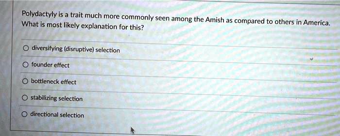 SOLVED: v Polydactyly is a trait much more commonly seen among the ...