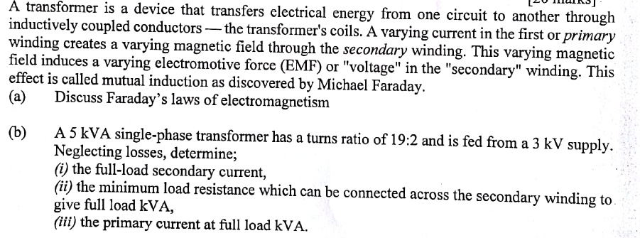 A transformer is a device that transfers electrical energy from one ...