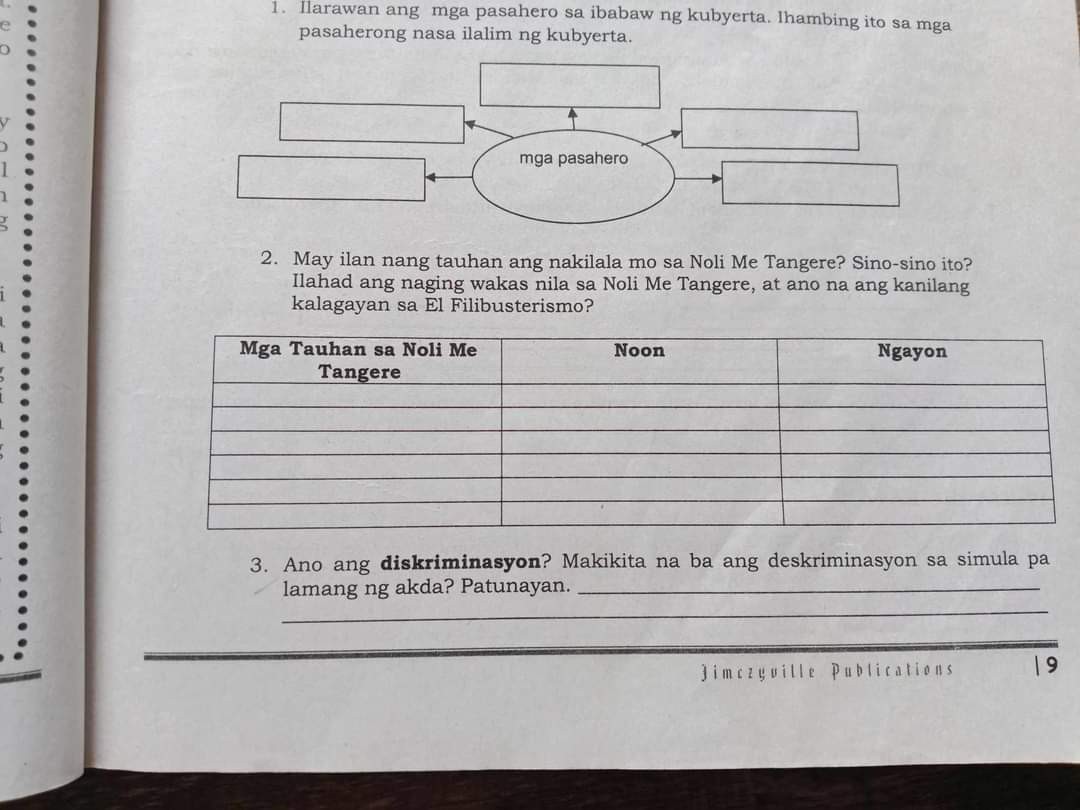 1. llarawan ang mga pasahero sa ibabaw ng kubyerta. Ihambing ito sa mga ...