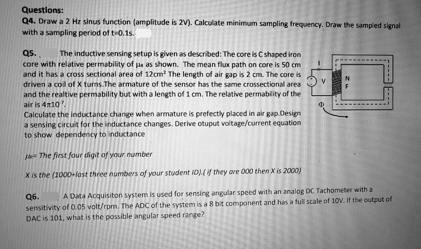 Solved Q4 Draw A 2 Hz Sinus Function Amplitude Is 2v Calculate Minimum Sampling Frequency