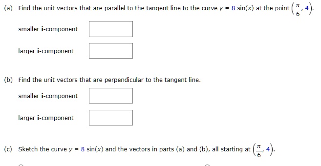 SOLVED: a) Find the unit vectors that are parallel to the tangent line ...