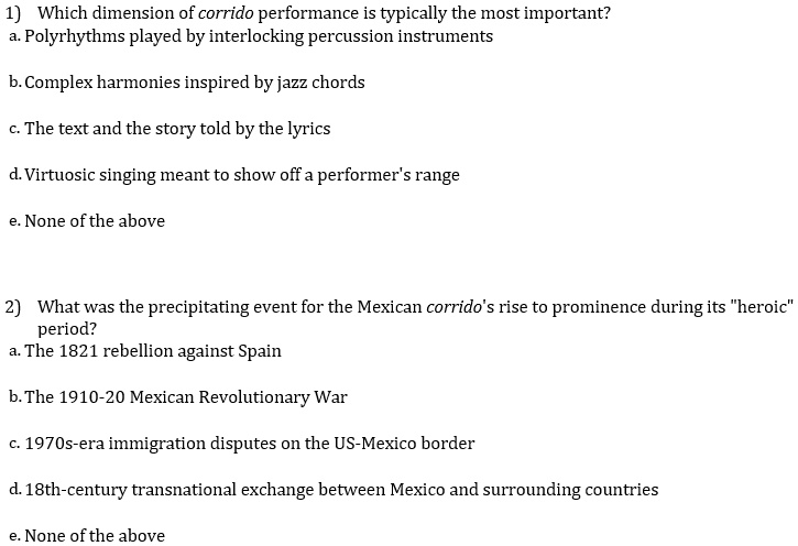 1 which dimension of corrido performance is typically the most ...