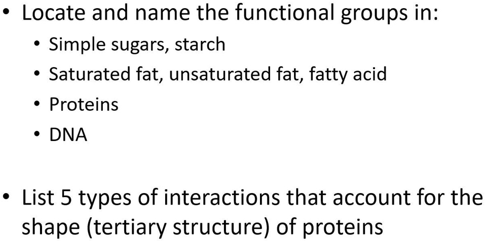 SOLVED: Locate and name the functional groups in: Simple sugars, starch ...