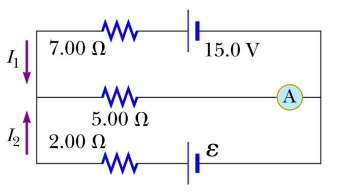 SOLVED: For the circuit shown in the figure, the ammeter gives a ...