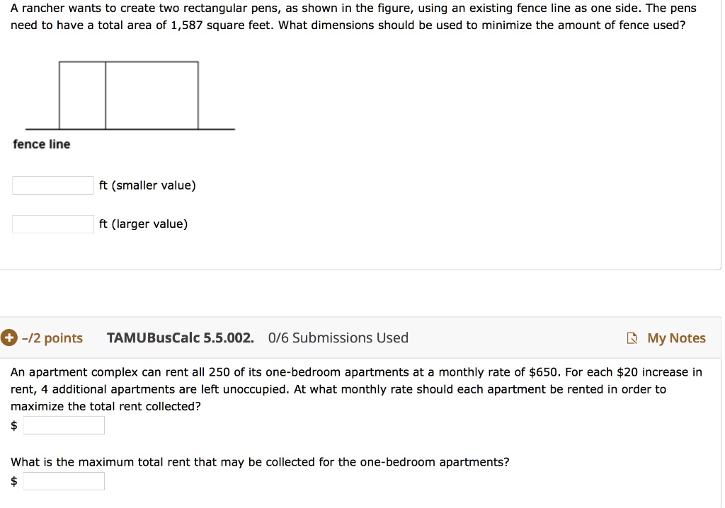 [GET ANSWER] A rancher wants to create two rectangular pens, as shown ...