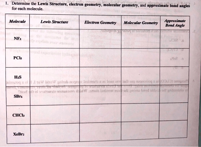 Solved Determine The Lewis Structurc Electron Geometry Molccular