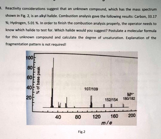 SOLVED: Reactivity considerations suggest that a unknown compound ...