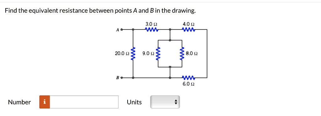 find the equivalent resistance between points a and b in the drawing 2 units find the equivalent ...