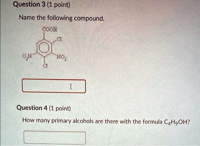SOLVED: Question 3 (1 point) Name the following compound. COOH OzN TNOz ... SOLVED: Question 3 (1 point) Name the following compound. COOH OzN TNOz ...