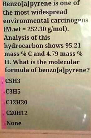 benzoapyrene is one of the most widespread environmental carcinogens ...