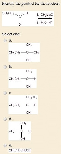 SOLVED: Identify the product for the reaction. CH3CH1. Cgol 2. H2O, H+ ...