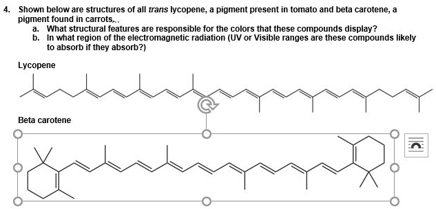 shown below are structures of all trans lycopene pigment present in ...