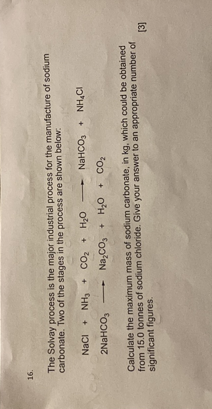 SOLVED: 16. The Solvay process is the major industrial process for the ...