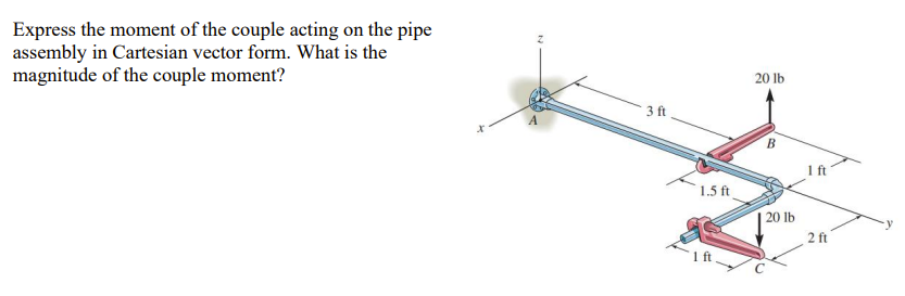 SOLVED: Express the moment of the couple acting on the pipe assembly in ...