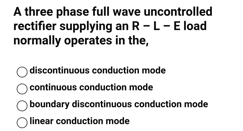 A Three Phase Full Wave Uncontrolled Rectifier Supplying An R L E