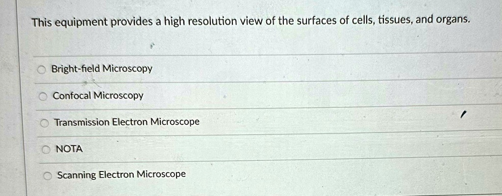 This equipment provides a high-resolution view of the surfaces of cells ...