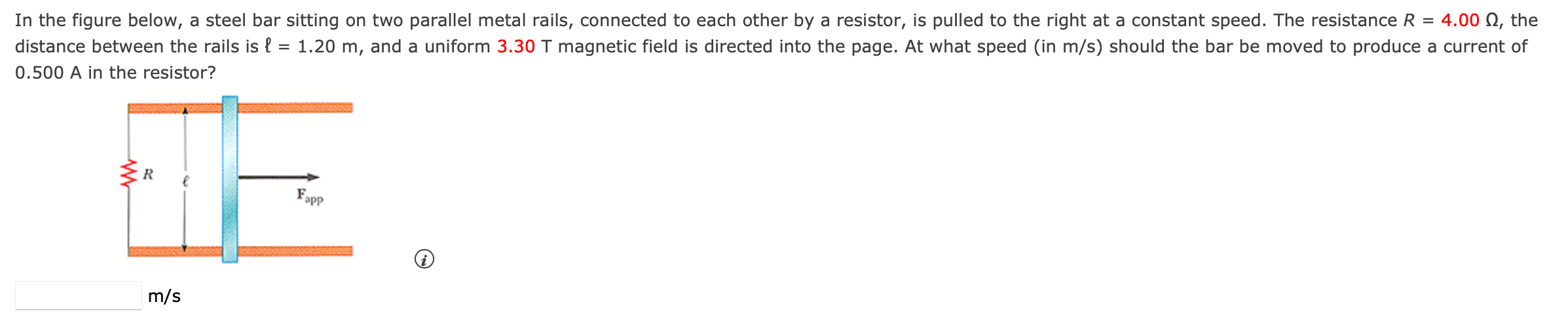 SOLVED: In the figure below, a steel bar sitting on two parallel metal ...
