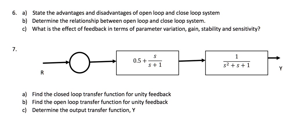 SOLVED: 6.a) State the advantages and disadvantages of open loop and ... SOLVED: 6.a) State the advantages and disadvantages of open loop and ...