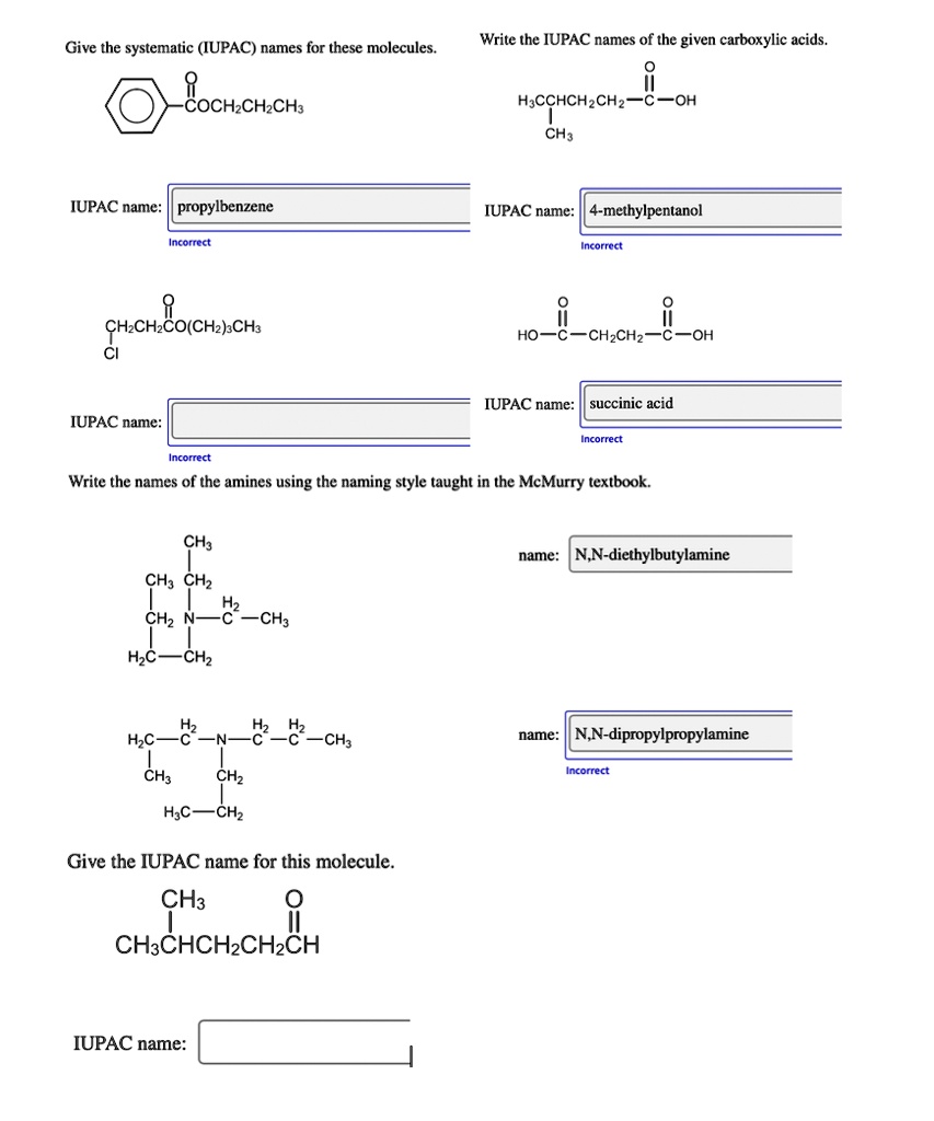 SOLVED: Write the IUPAC names of the given carboxylic acids: COCH(CH3 ...