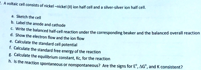 SOLVED: voltaic cell consists of nickel nickel (Il) ion half cell and silver-silver ion half ...