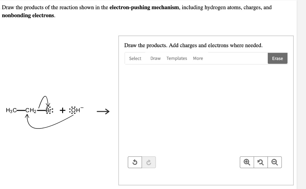 Draw the products of the reaction shown in the electron-pushing ...
