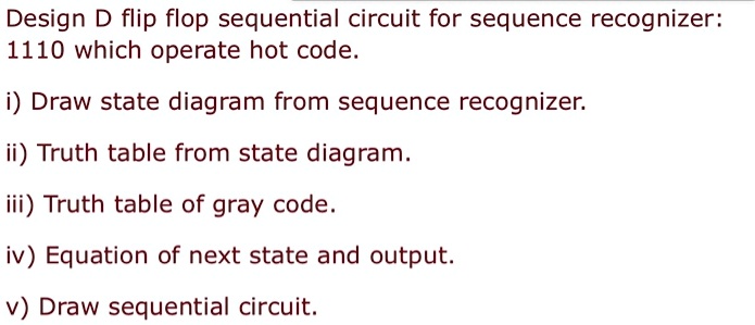 Solved Design D Flip Flop Sequential Circuit For Sequence Recognizer 1110 Which Operate Hot 1474
