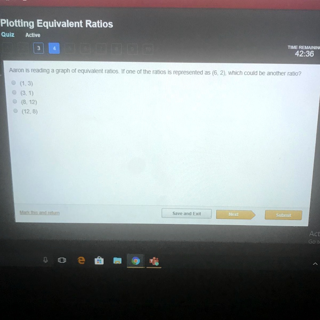 aaron is reading a graph of equivalent ratios if one of the ratios is represented as 62 which ...