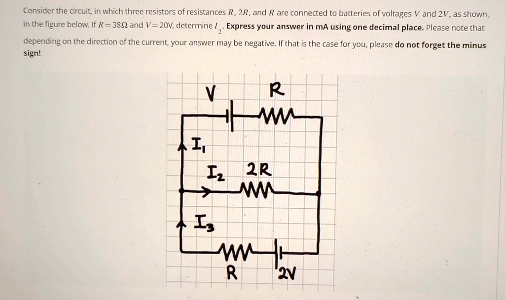 SOLVED: Consider the circuit in which three resistors of resistances R, 2R, and R are connected ...