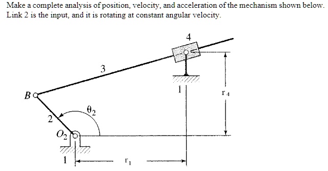 SOLVED: Kinematic Analysis of Mechanisms Using Complex Numbers Make a complete analysis of ...