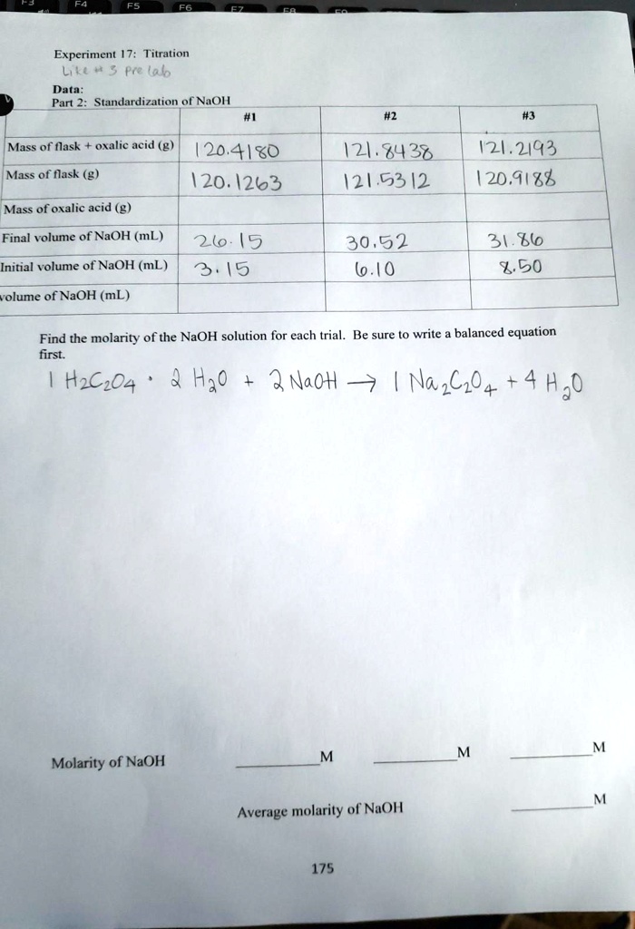 experiment 7 titration li pre ab data pant 2 standardization of naol ...