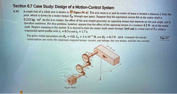 SOLVED: Section 6.7 Case Study: Design of a Motion-Control System 6.42 A single link of a robot ...