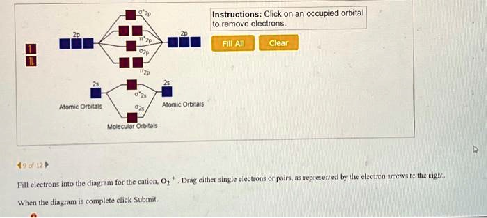 SOLVED: Instructions: Click on an occupied orbital to remove electrons. Fill All Clear Atomic ...