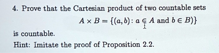 prove that the cartesian product of two countable sets ax b 6 a a and b ...