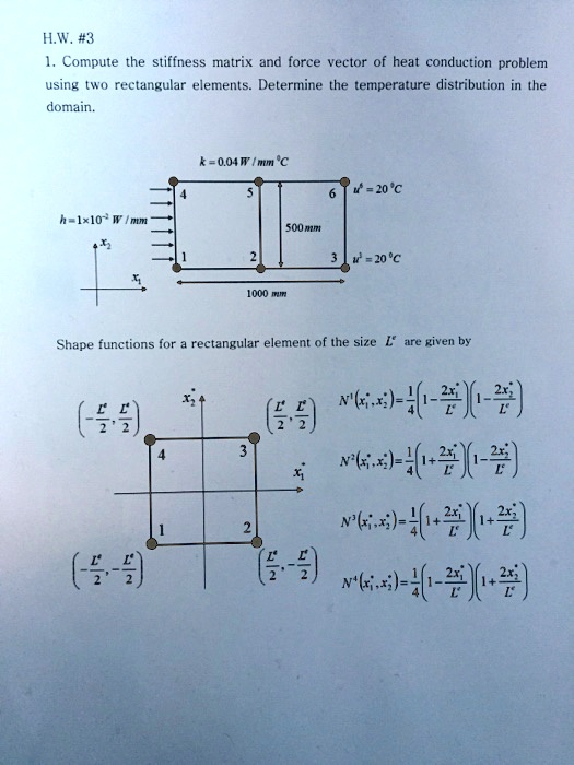 Solved Heat Conduction Problem H W 3 1 Compute The Stiffness Matrix