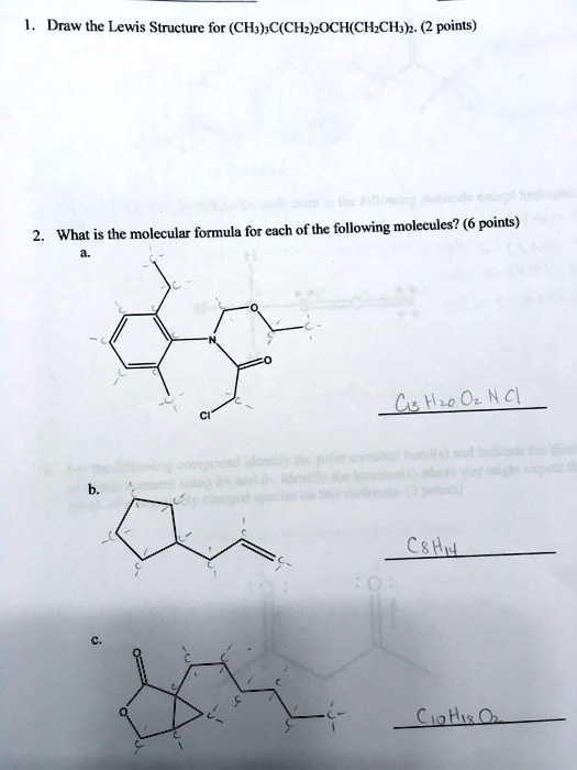SOLVED: Draw the Lewis Structure for (CH;)C(CHzhOCH(CH CHs): (2 points ...