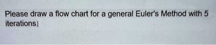 SOLVED: Please draw a flow chart for a general Euler's Method with 5 ...
