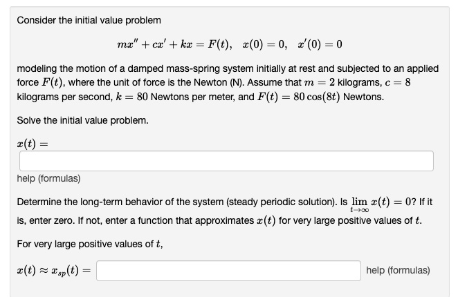 SOLVED: Consider the initial value problem 0=0,x0=(0x=xy+x+u modeling ...